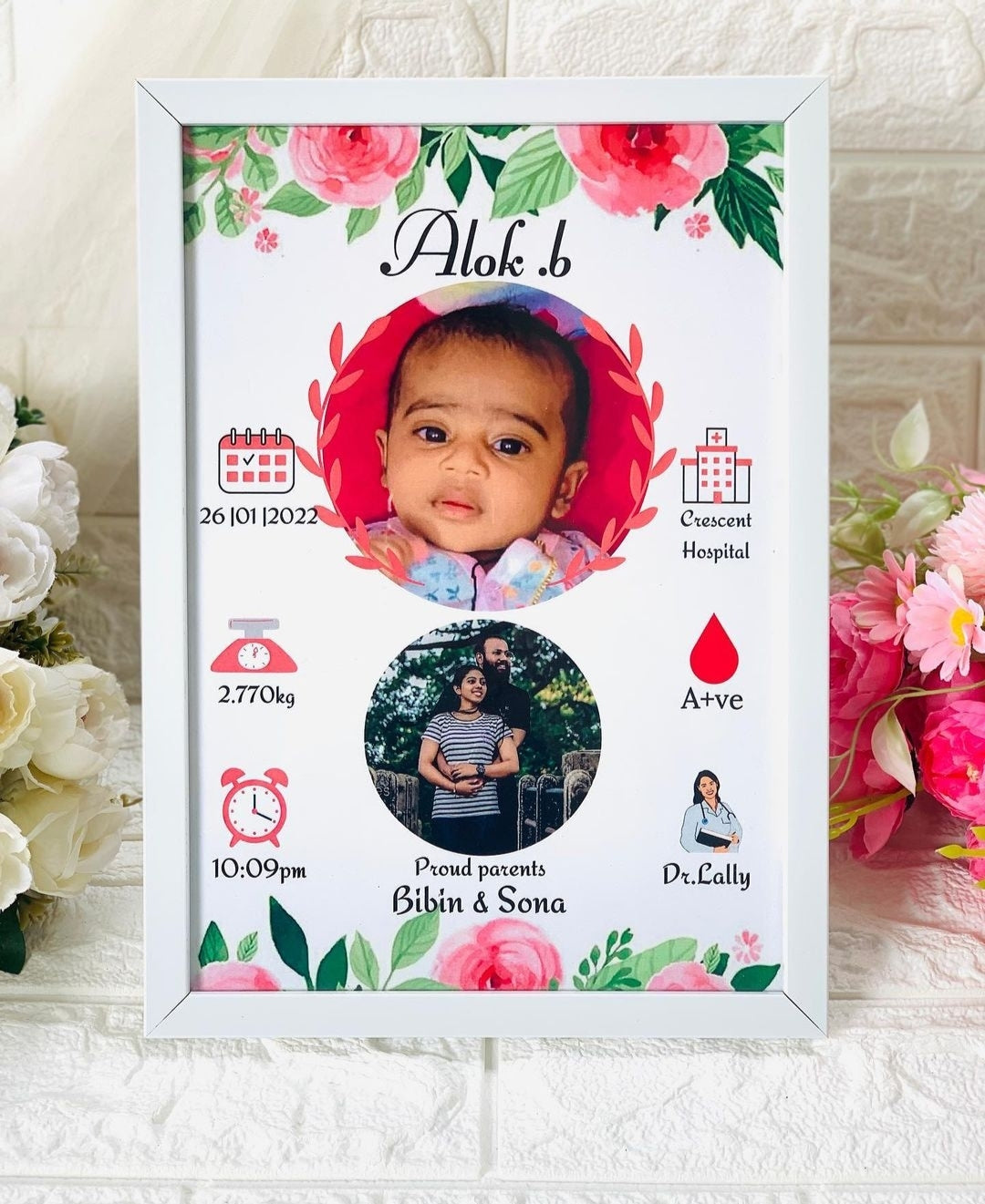 Personalized Baby Frame | New Born Baby Birth Frame | Giftify