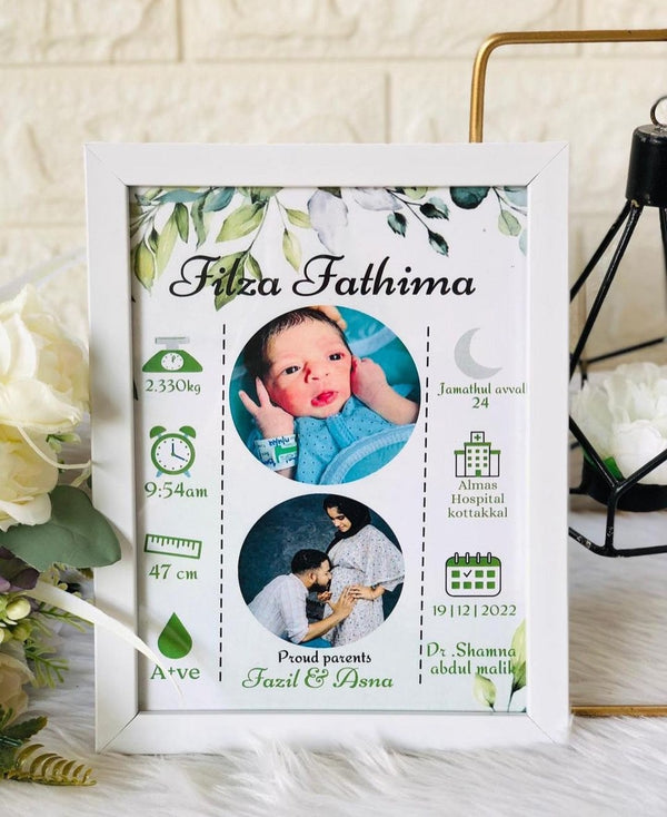 Personalized Baby Frame | New Born Baby Birth Frame | Giftify